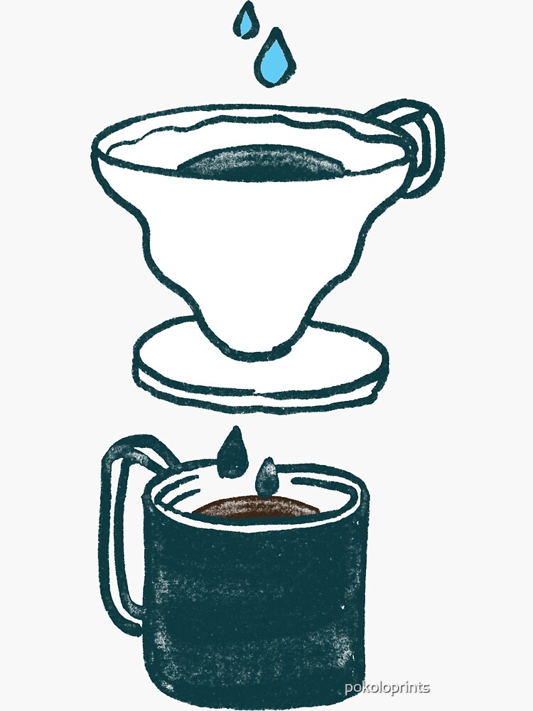 "Black Coffee Drip" Sticker for Sale by pokoloprints | Redbubble