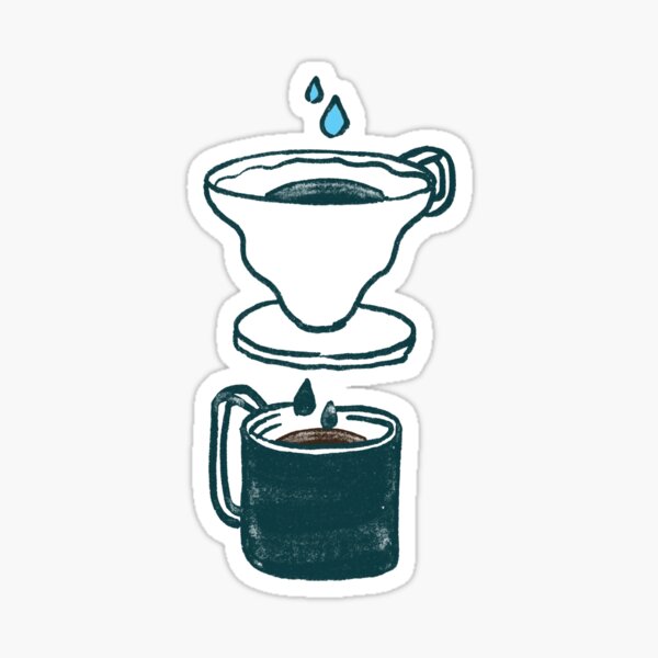 "Black Coffee Drip" Sticker for Sale by pokoloprints | Redbubble