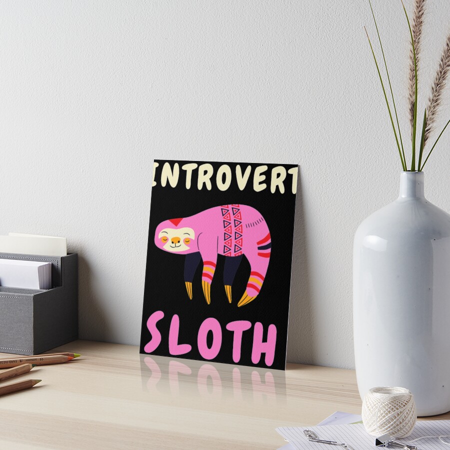 "Introvert Cute Pink Introvert Sloth Books INFP Meme Mbti Stay Home ...