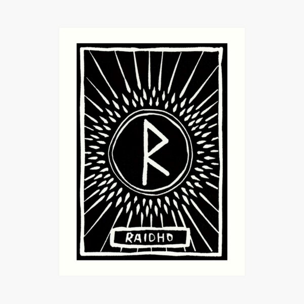 "The Rune Raidho - Elder Futhark. Artwork taken from a Linoprint" Art ...