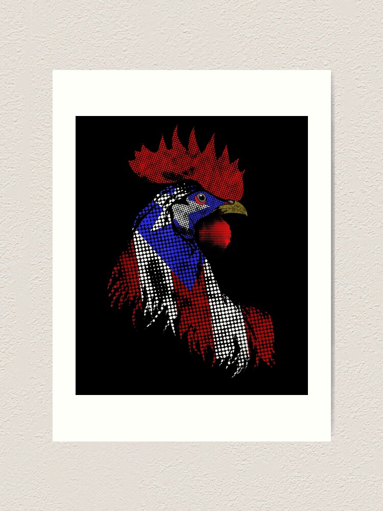 "Puerto Rican Rooster Gallo Bandera Puerto Rico Rooster Flag" Art Print ...