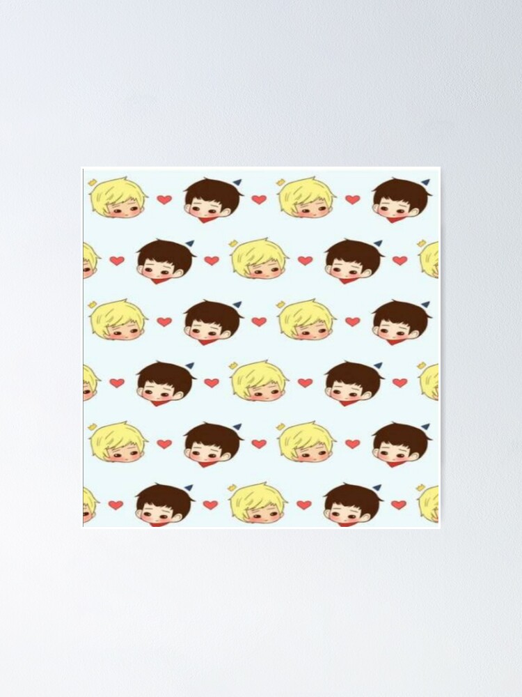 "Merthur chibi faces" Poster by GeekyFandomLovr | Redbubble