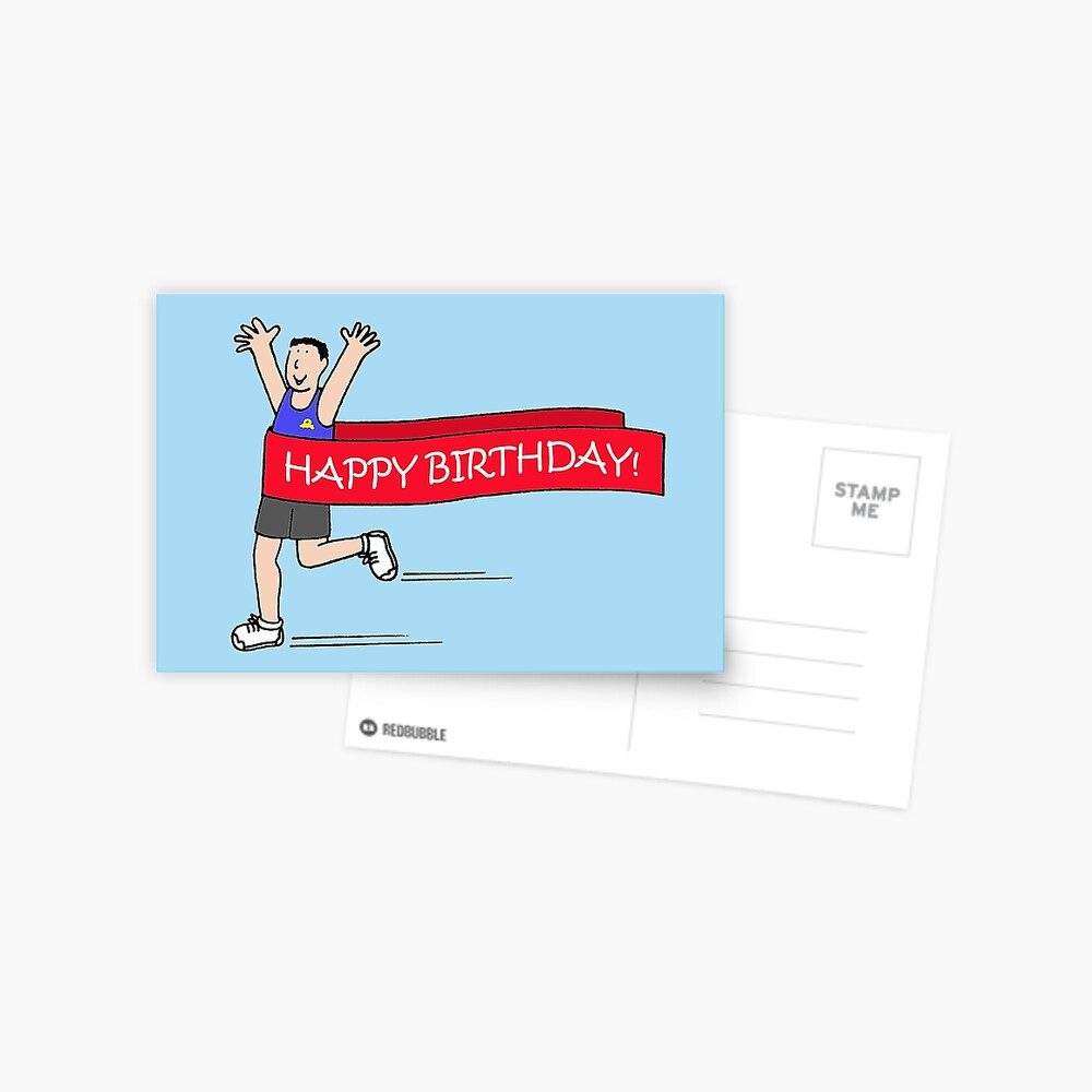 "Happy Birthday Male Runner" Greeting Card for Sale by KateTaylor ...