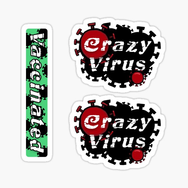 "VAC Crazy Virus | Pack 4" Sticker for Sale by Desmo-Art | Redbubble