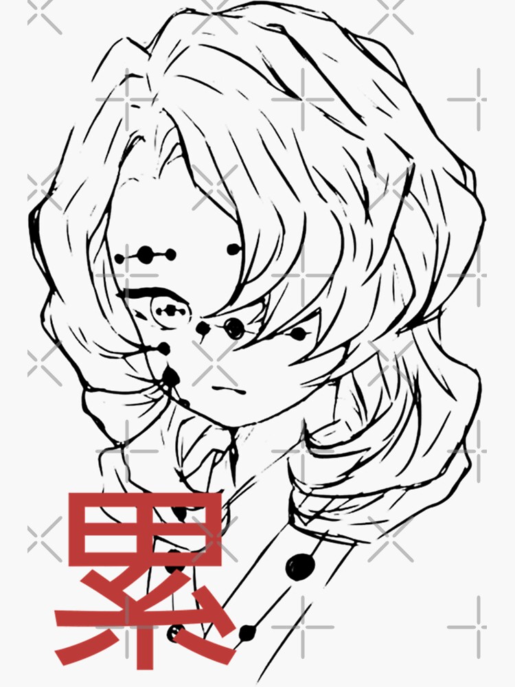 "Graphic Manga Demon Slayer Rui Line Art" Sticker for Sale by ...