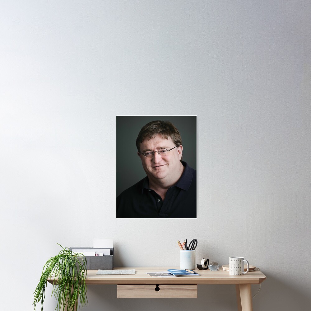 "Gabe Newell Steam God" Poster for Sale by Marmbo | Redbubble
