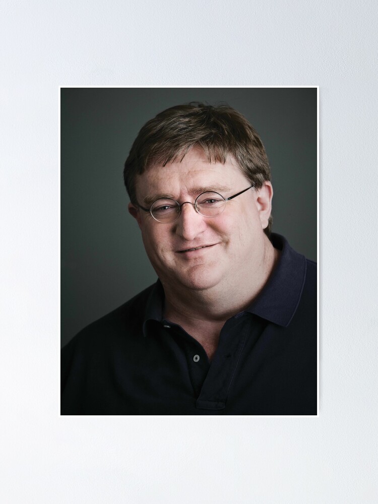 "Gabe Newell Steam God" Poster for Sale by Marmbo | Redbubble