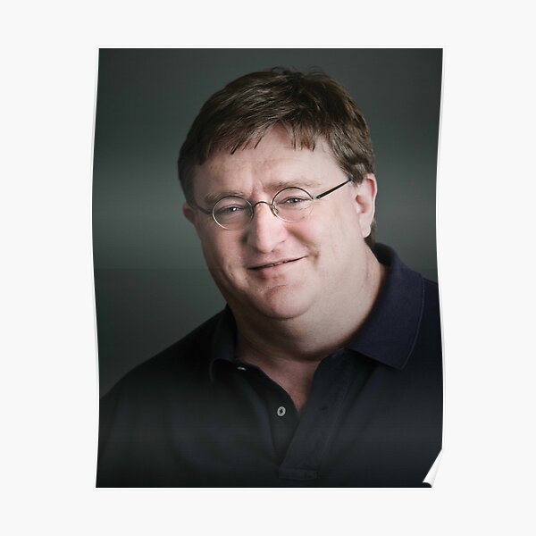 "Gabe Newell Steam God" Poster for Sale by Marmbo | Redbubble