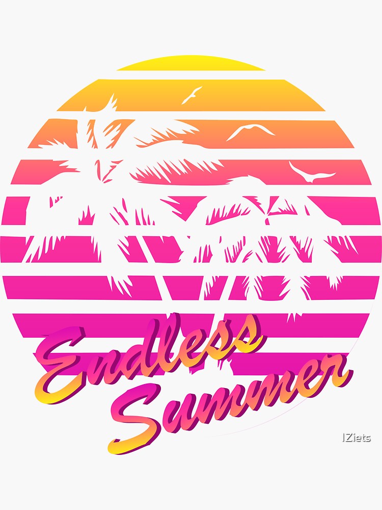 "Retro 80s Tropical Sun Vaporwave Endless Summer" Sticker by IZiets ...