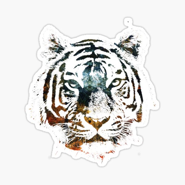 "Tiger Cool Chill Space Modern Street Art" Sticker for Sale by ...