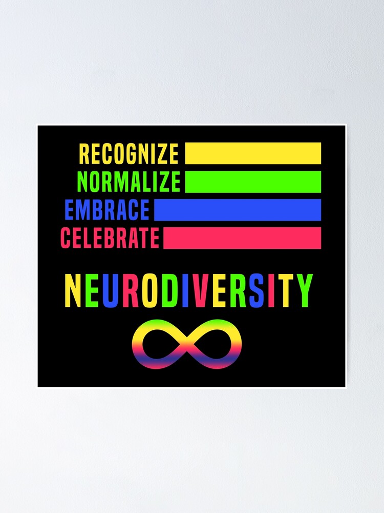 "Recognize Normalize Embrace Neurodiversity " Poster by Color-Sparkle ...