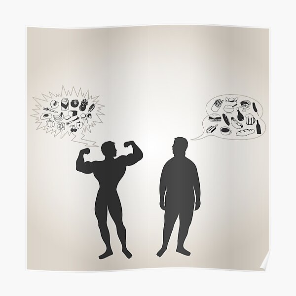 "sportsman and fat man" Poster by Aleksander1 | Redbubble