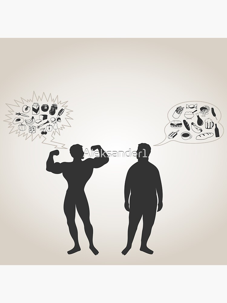 "sportsman and fat man" Sticker for Sale by Aleksander1 | Redbubble