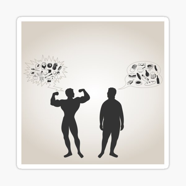 "sportsman and fat man" Sticker for Sale by Aleksander1 | Redbubble