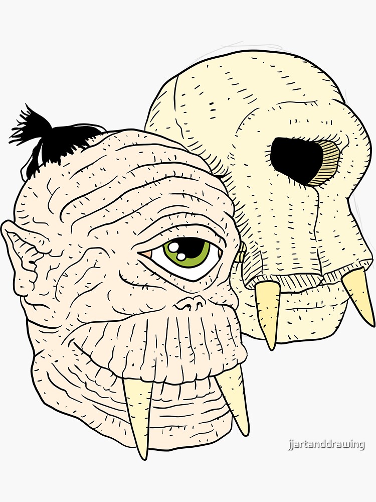 "cyclops VS elephant skull. " Sticker for Sale by jjartanddrawing ...