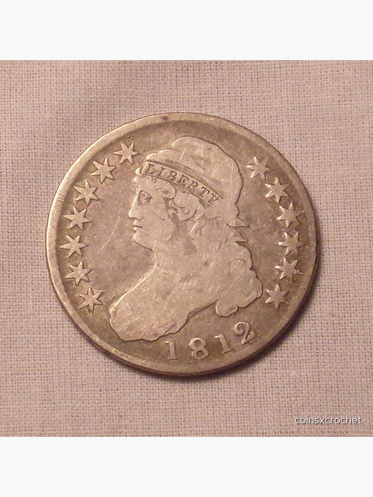 "1812 Fifty Cents Quarter" Sticker for Sale by coinsxcrochet | Redbubble