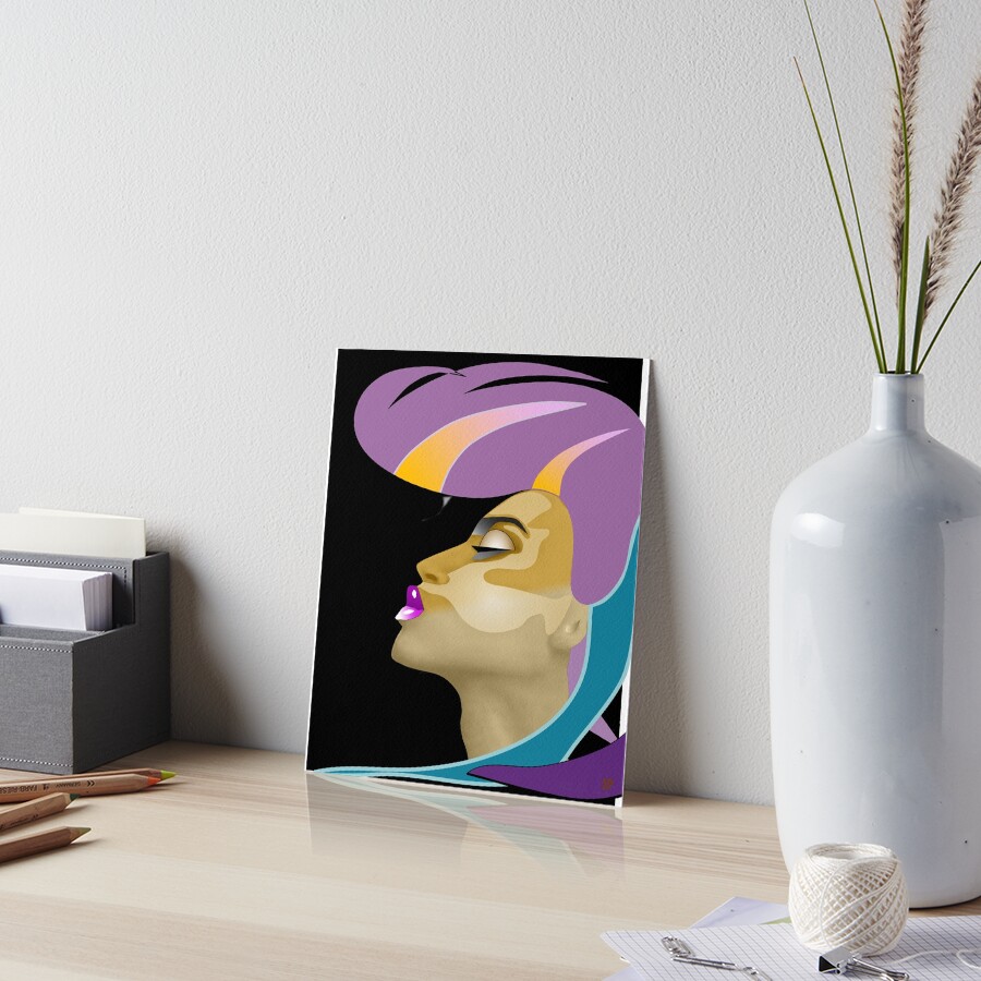 "extravagant pose of a woman's face in profile" Art Board Print for ...