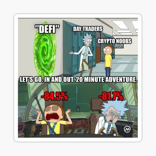 "DeFi DayTrader Meme" Sticker for Sale by LittleTreasure | Redbubble