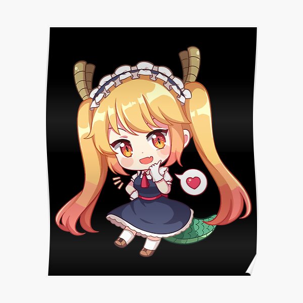 "Tohru Kobayashi Chibi Maid Dragon" Poster for Sale by Nerd189 | Redbubble