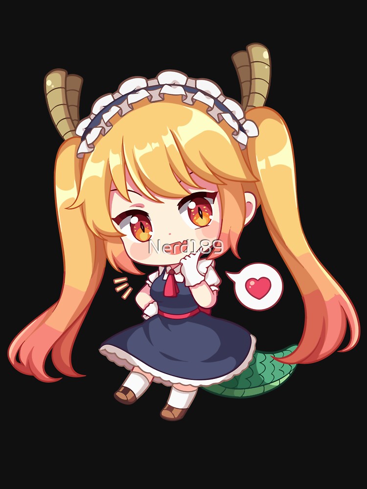 "Tohru Kobayashi Chibi Maid Dragon" T-shirt by Nerd189 | Redbubble ...