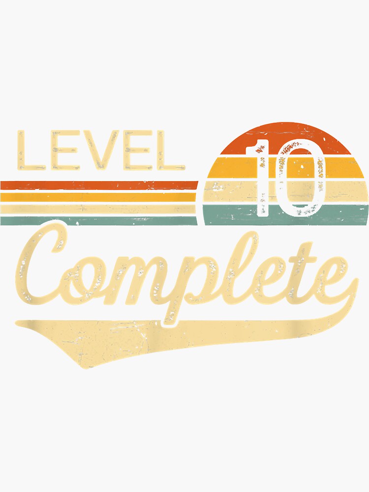 Level 10 Complete - 10 year Wedding Anniversary Gift Him Her Sticker ...
