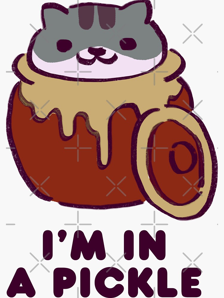 "I draw pickles in pickling jar getting pickled and is in a pickle. I'm ...