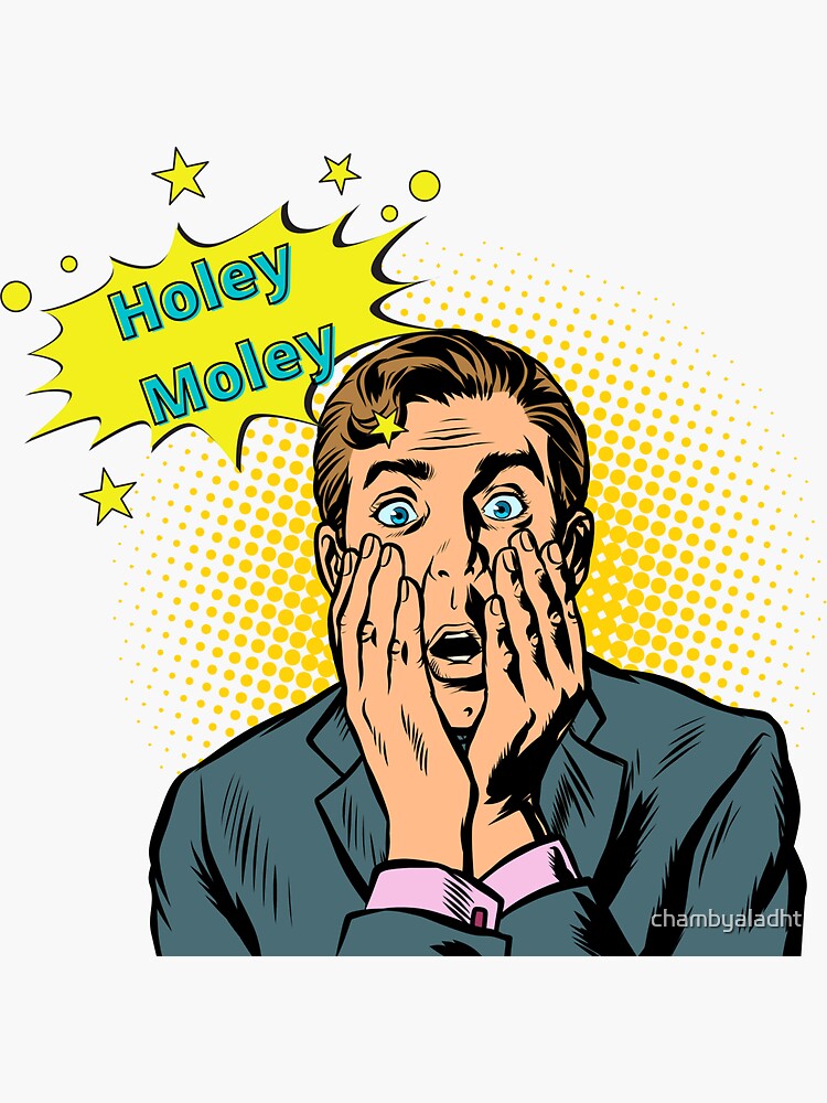 "holey moley" Sticker for Sale by chambyaladht | Redbubble