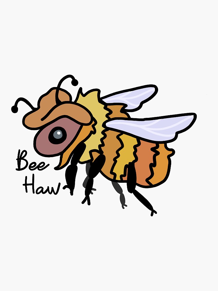 "Bee Haw" Sticker for Sale by risingvirgo | Redbubble