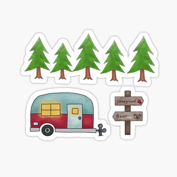 "Camping Day Campground trip on the road Stickers" Sticker for Sale by ...