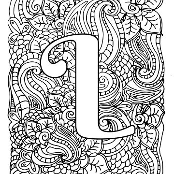 "Adult Coloring Page Monogram Letter L" Mounted Print for Sale by ...