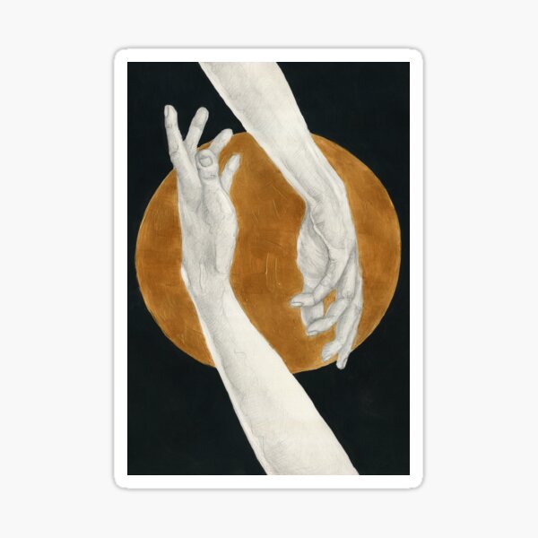 "Pencil drawing of two hands" Sticker for Sale by rusmashart | Redbubble