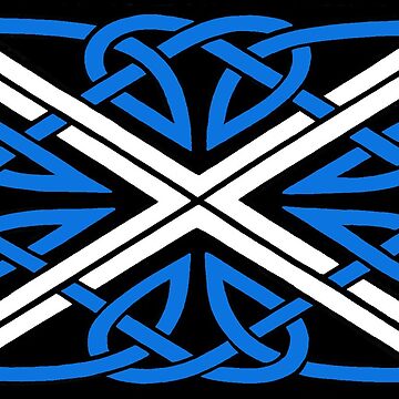 "Scottish Saltire Flag in Celtic Knotwork" Sticker for Sale by patfish ...