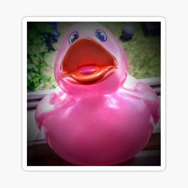 "Pink Rubber Ducky" Sticker for Sale by QueenBubbleshop | Redbubble