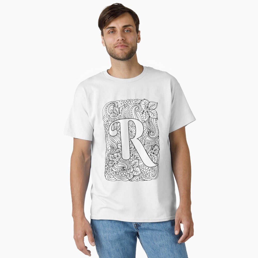 "Adult Coloring Page Monogram Letter R" Poster for Sale by MamaSweetea ...