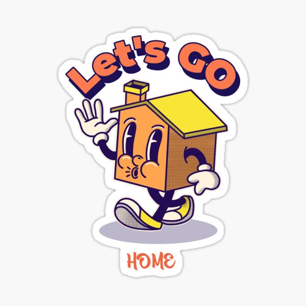 "Vintage Cartoons - "Lets go home" Set 1/5" Sticker for Sale by ...