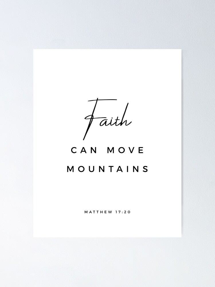 "Faith Can Move Mountains, Matthew 17 20, Scripture Print, Christian Quote Wall Art, Bible Verse ...