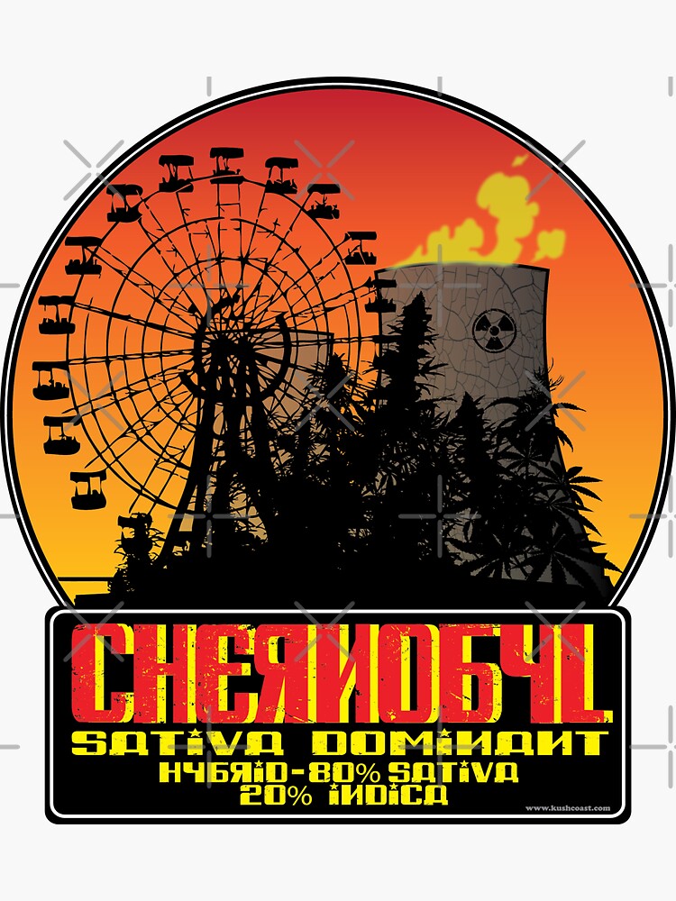"Chernobyl Cannabis Strain Art" Sticker for Sale by kushcoast | Redbubble