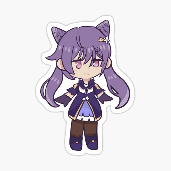 "Genshin Impact Chibi Keqing Fan Art" Sticker for Sale by uwu-kitty ...