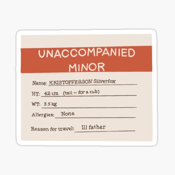 "Unaccompanied Minor Fantastic Mr. Fox" Sticker for Sale by mjalred ...