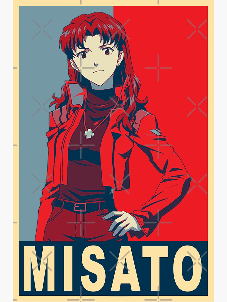 "Misato Katsuragi Poster" Sticker for Sale by LahcenBamouh | Redbubble