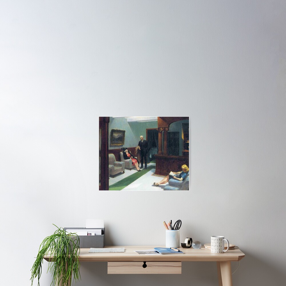Poster « Edward Hopper - Hall de l'hôtel », par DevineDesignz | Redbubble