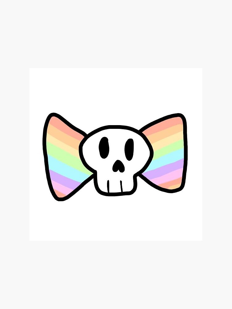 "Pastel Rainbow Skeleton Bow" Sticker for Sale by tiredchild23 | Redbubble