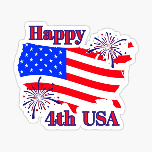 " American Flag Happy 4th" Sticker for Sale by Pals713 | Redbubble