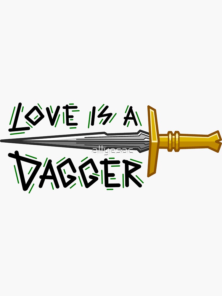 "Loki Love is a Dagger" Sticker for Sale by allyesac | Redbubble