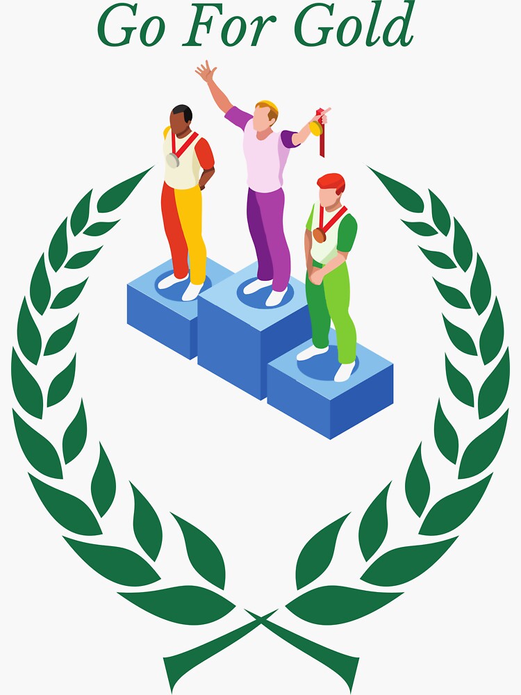 "Go For Gold Olympics " Sticker for Sale by stueykavanagh | Redbubble