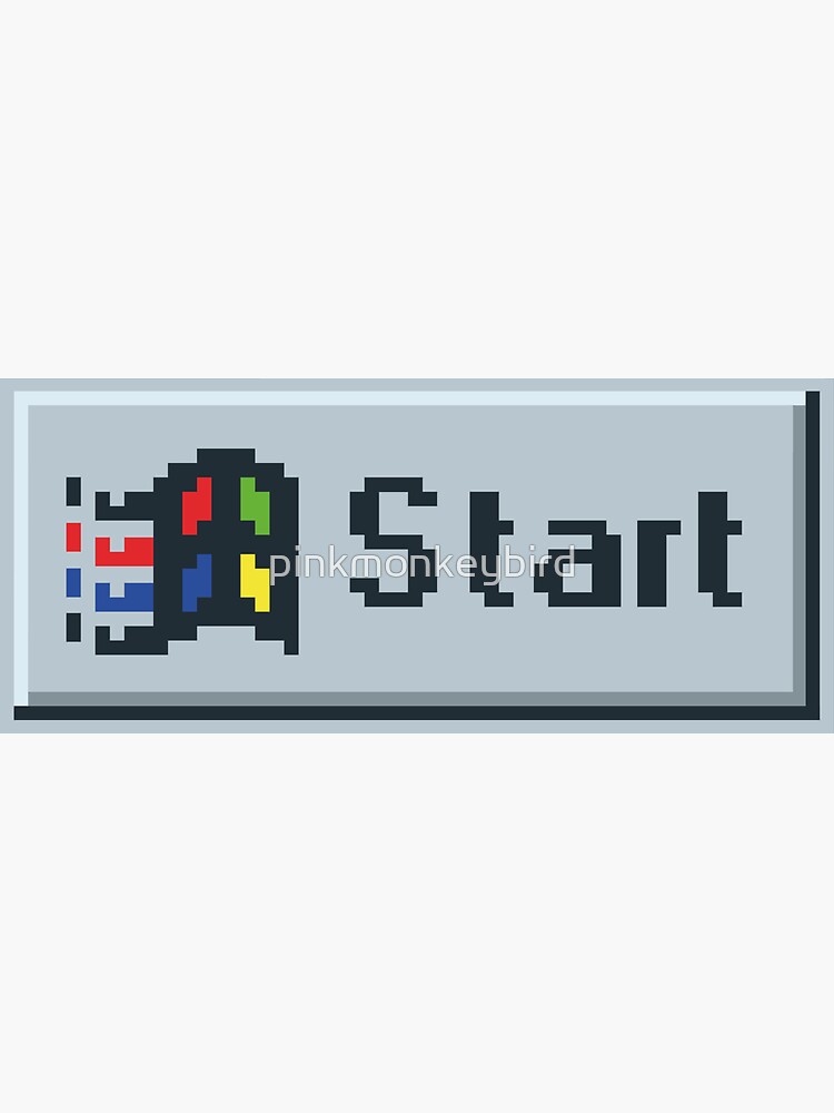 "Start Button" Sticker for Sale by pinkmonkeybird | Redbubble