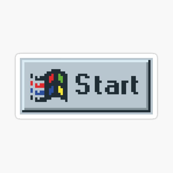 "Start Button" Sticker for Sale by pinkmonkeybird | Redbubble