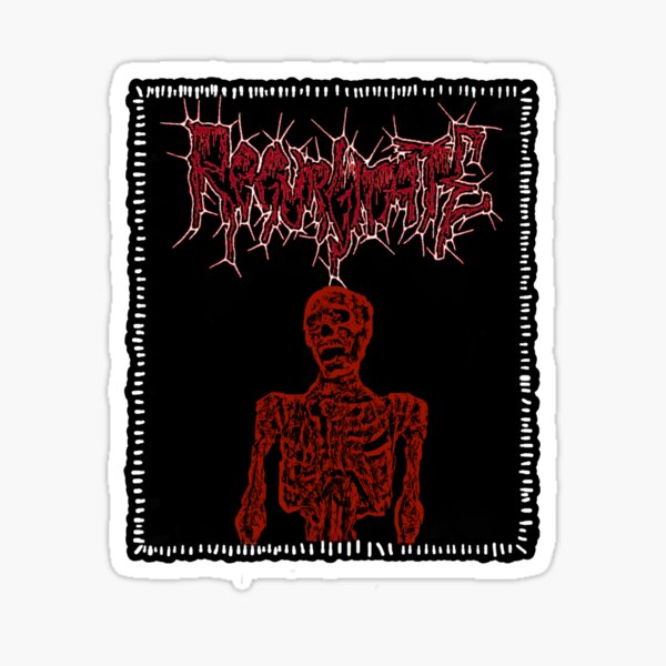 "regurgitate goregrind skull heavymetal battle vest patch" Sticker for ...