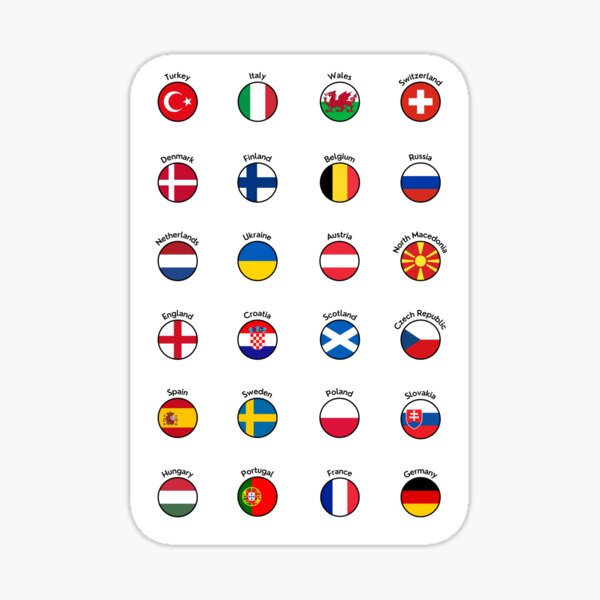 "National football teams - Euro 2021" Sticker for Sale by Grenadines ...