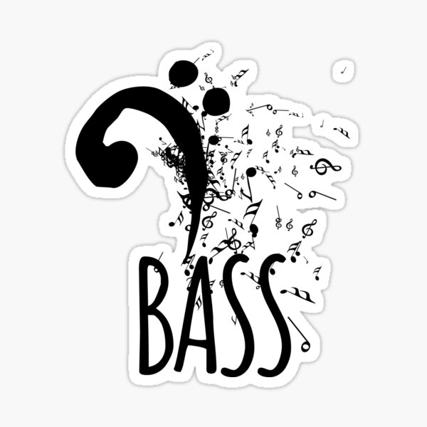 "Bass Clef Music Notes Abstract" Sticker for Sale by SunnyStreet ...